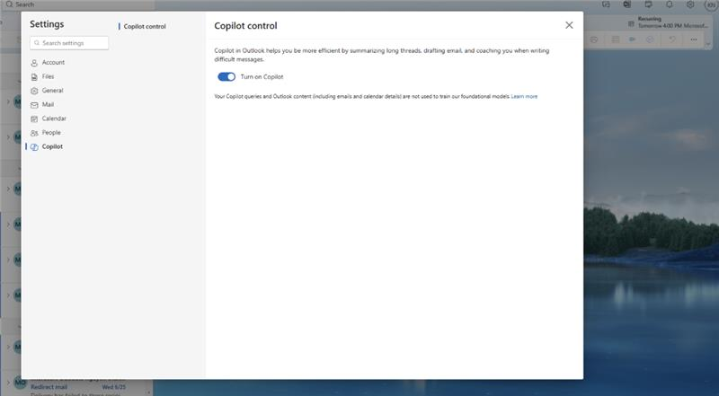 Outlook Web hangs with "New Themes by Copilot". Outlook is now 100% ...