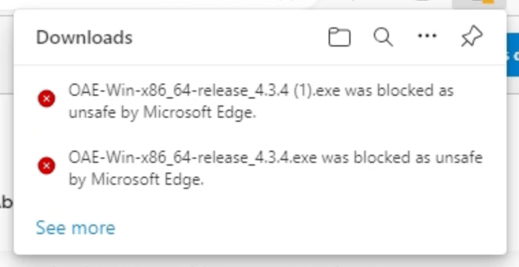 Trying to download a file from Edge, but got block - Microsoft Q&A