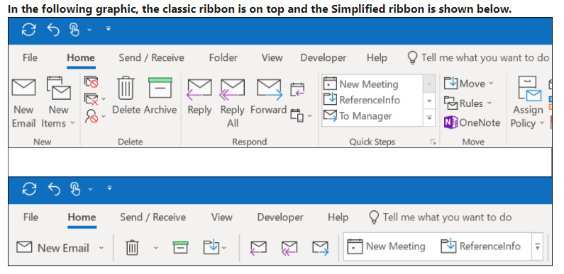 How to switch back from Outlook Classic Ribbon to Simplified ...