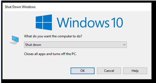 Pop up window message in Windows 10 to Shutdown or restart windows ...