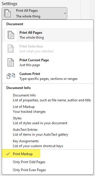 PRINTING COMMENTS - Microsoft Q&A