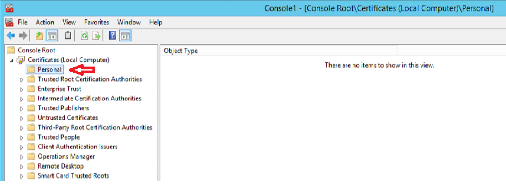 'Certificates' folder missing under 'Personal' - Microsoft Q&A