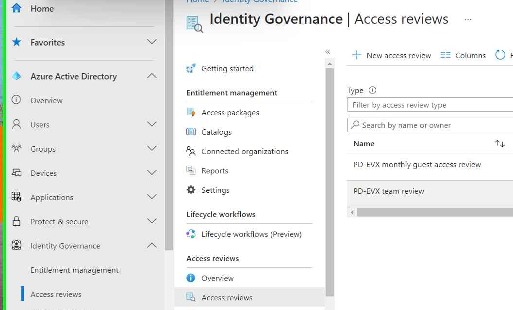 I have an access review in the entra porta that i want to delete but ...