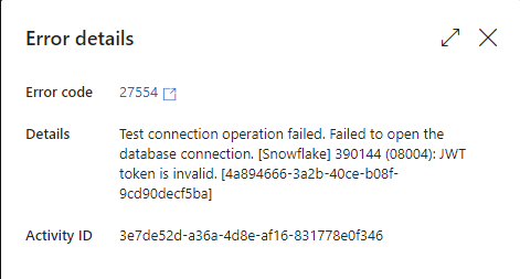 ADF Snowflake Connector - Key Pair Authentication Fails When Using Self-Hosted IR - Microsoft Q&A