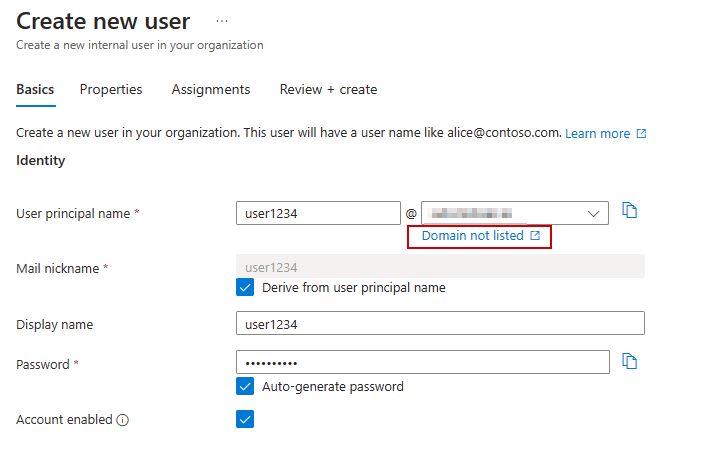 While creating new user account in Microsoft Entra ID, it is showing ... While creating new user account in Microsoft Entra ID, it is showing ...