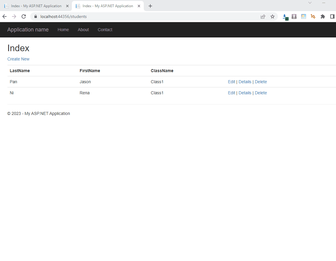 .NET MVC5 Pass StudentID from one page to other - Microsoft Q&A