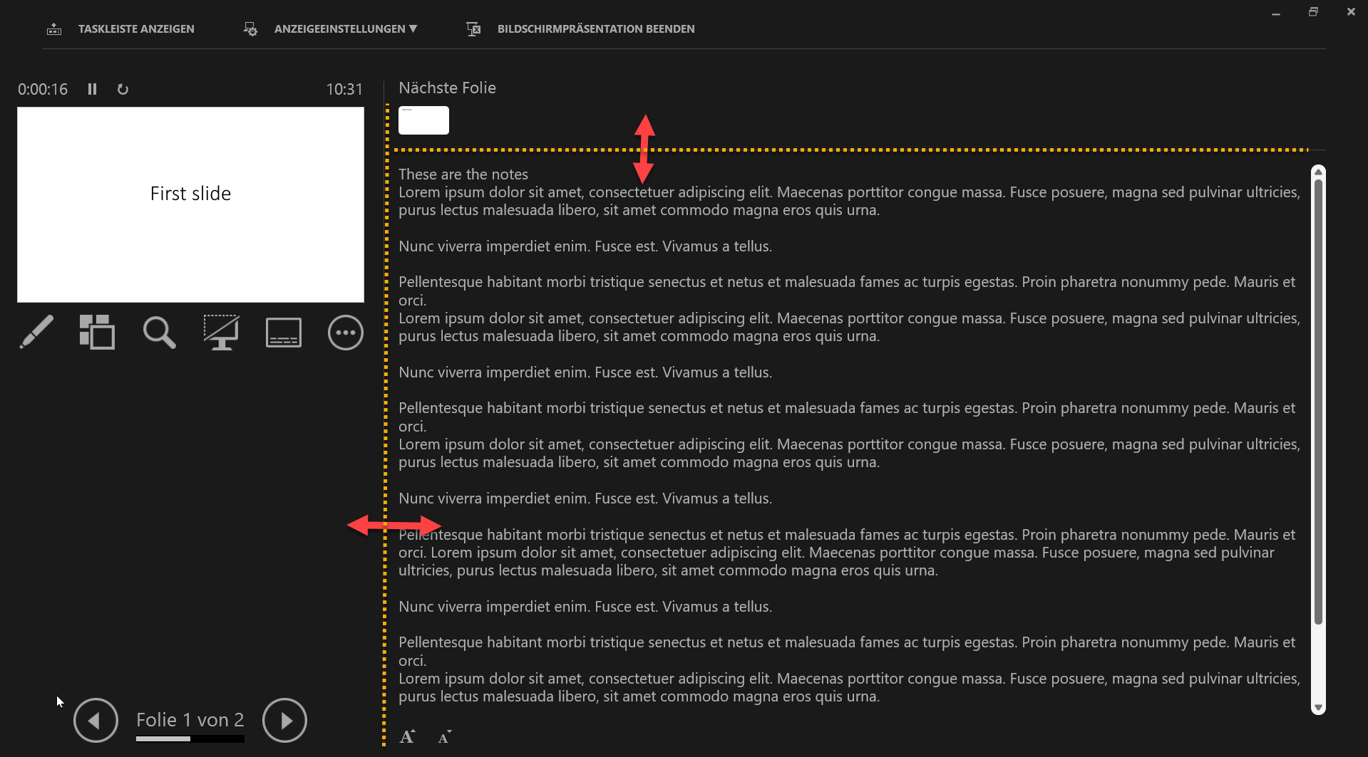 "next slide" feature in PPT presenter view - Microsoft Q&A