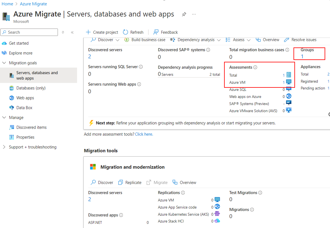 Can not unable import migration settings from an assessment replication Azure migration ...