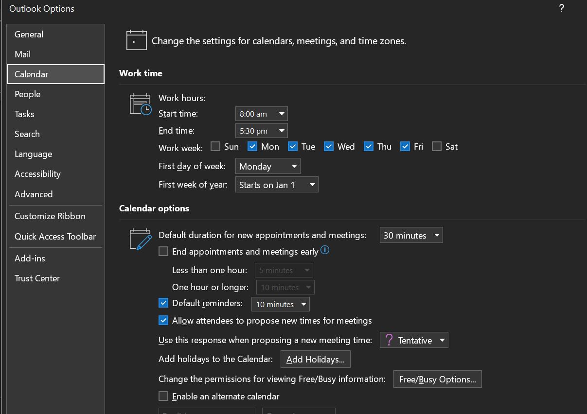 Hi All, How to set outlook status to select the free or busy untill ...