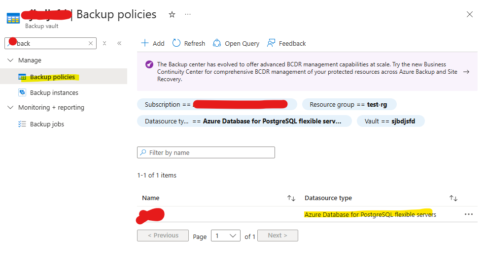 Backup policy for Azure Database for PostgreSQL issue - Microsoft Q&A