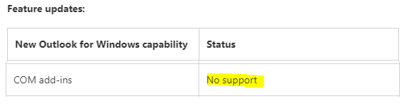 New outlook VBA - Microsoft Q&A