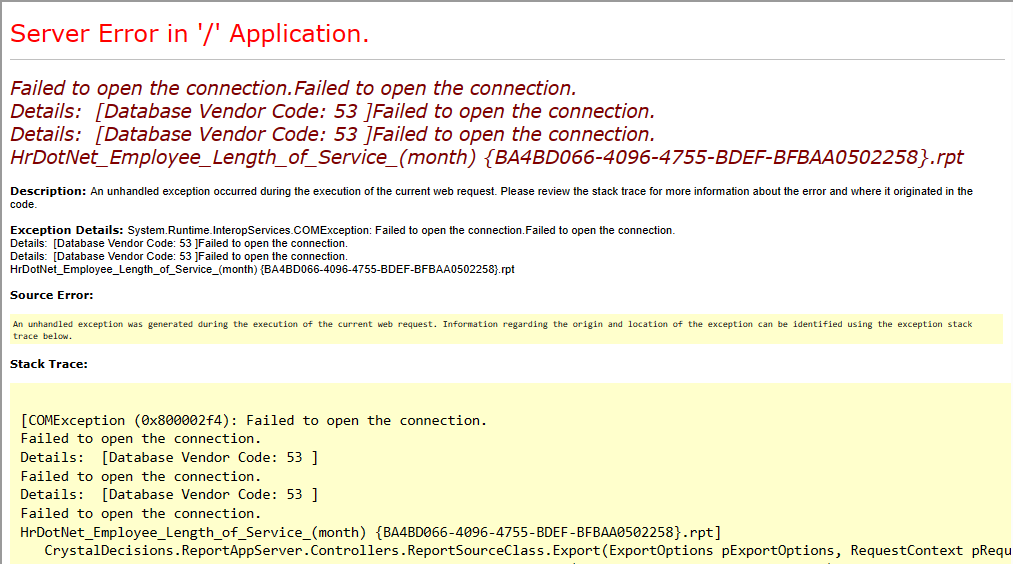 How to fix: User Failed to open the connection.Failed to open the connection. Details: [Database ...