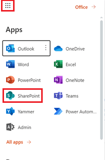 SharePoint Disappeared from Collapsed App Launcher - Microsoft Q&A