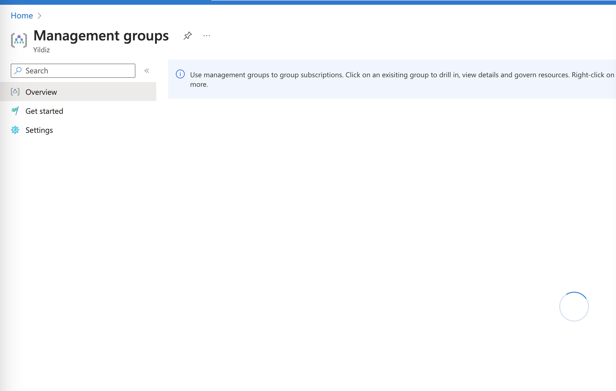 Azure Management Groups page keeps spinning - Microsoft Q&A