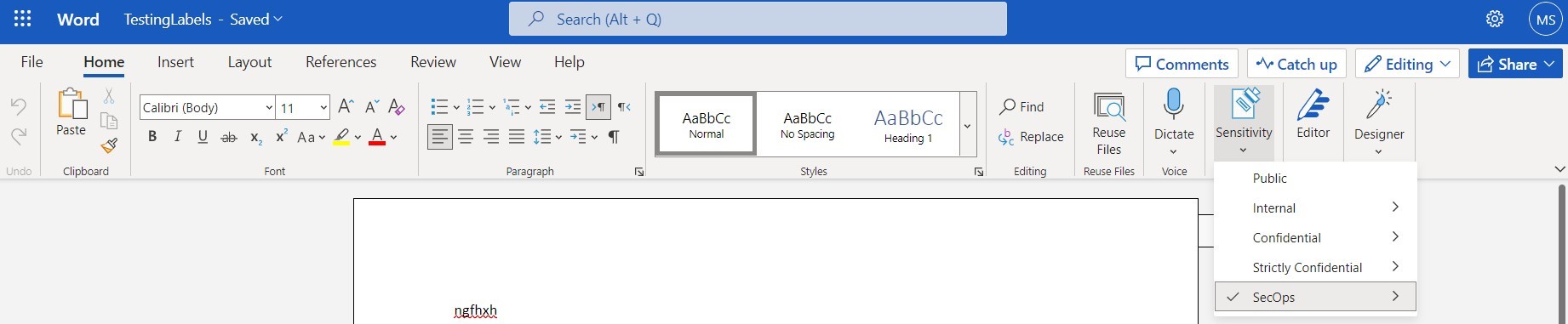 Show sensitivity bar in office apps - Microsoft Q&A