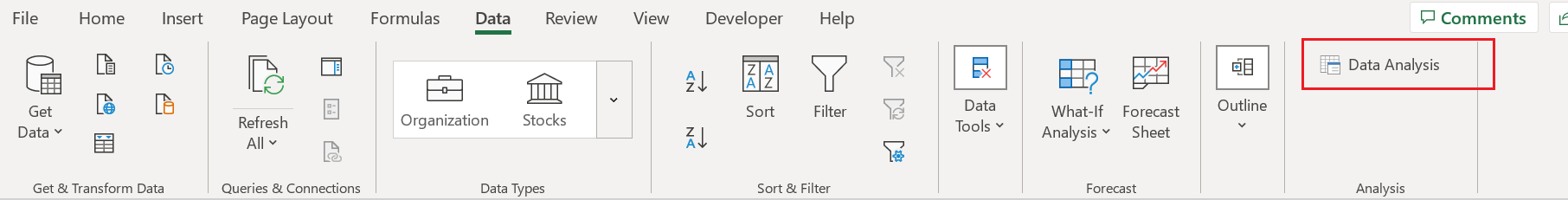 I am missing the ANALYSIS & ANALYSIS DESIGN in the toolbar for excel ...