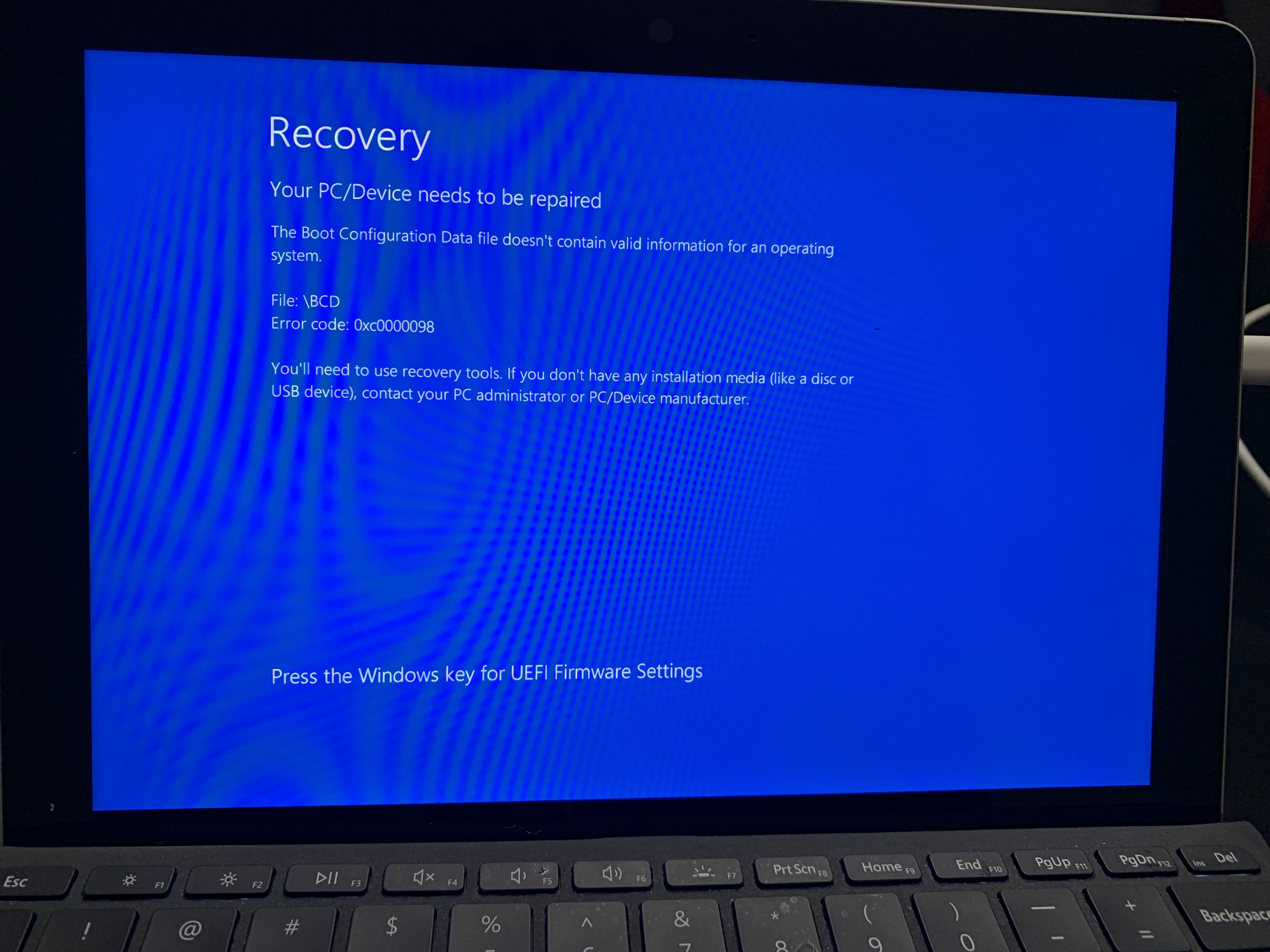 Surface go not allowing recovery - Microsoft Q&A