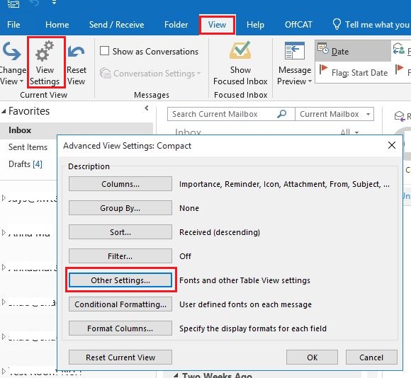 How to enlarge email inbox font - Microsoft Q&A