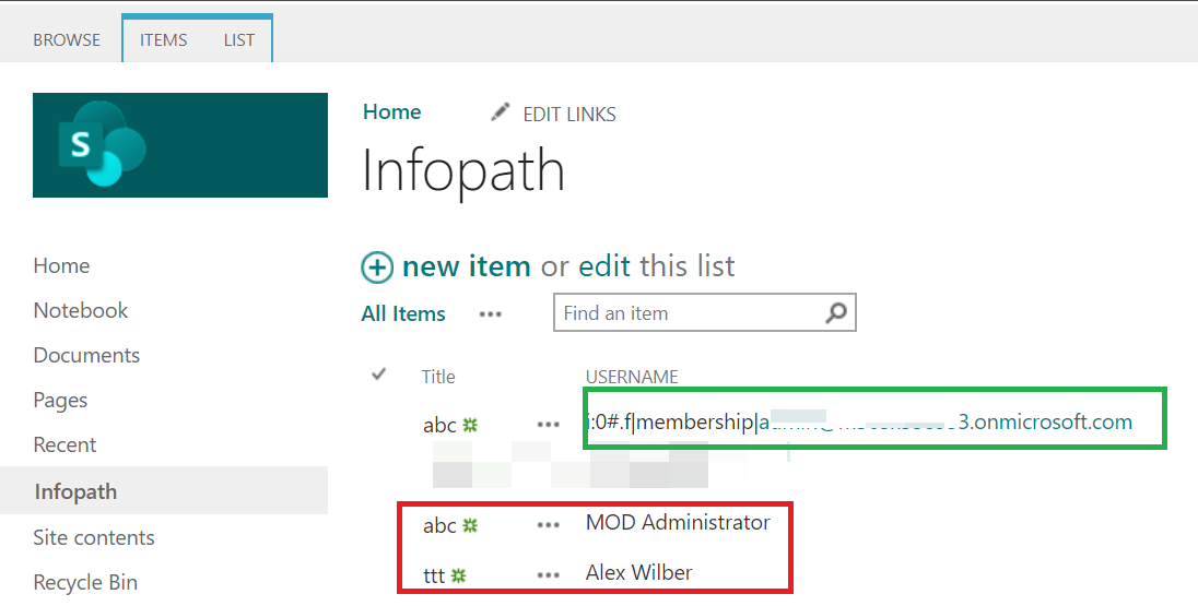 Info Path username() formula returns different value in InfoPath ...