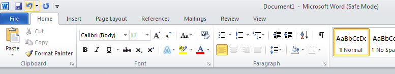 Word 2010 - Undo button greyed out - Microsoft Q&A