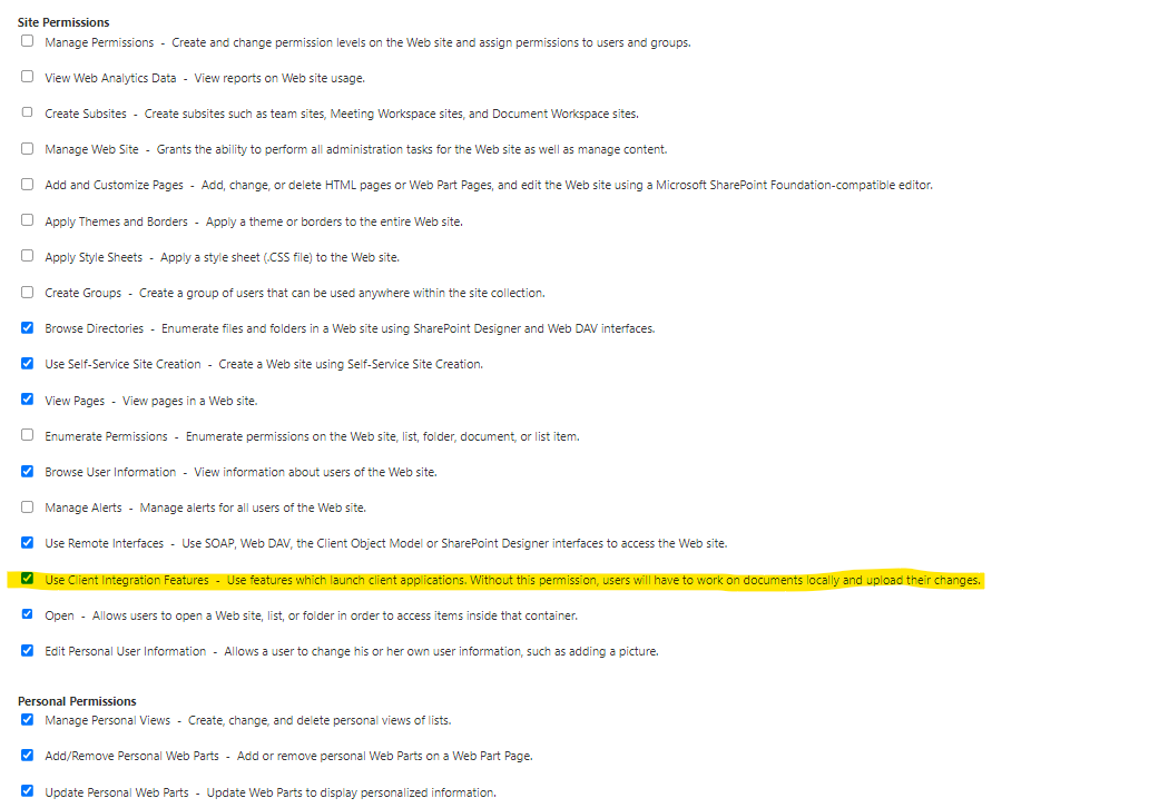 Sharepoint Permission Levels - Can't Sync folders on PC - Microsoft Q&A