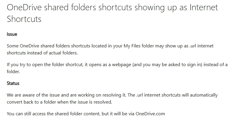 I have recently setup a onedrive folder and shared it, but on all the ...