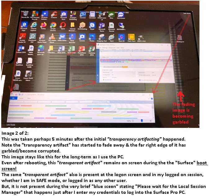 Surface Pro 4 Display having "transparent burn-in artifact ...