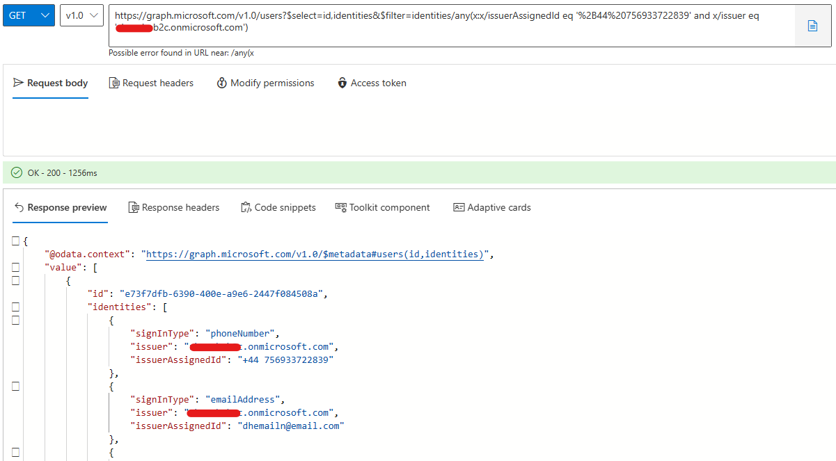 Adb2c Search User By Mobile Number Microsoft Qanda 