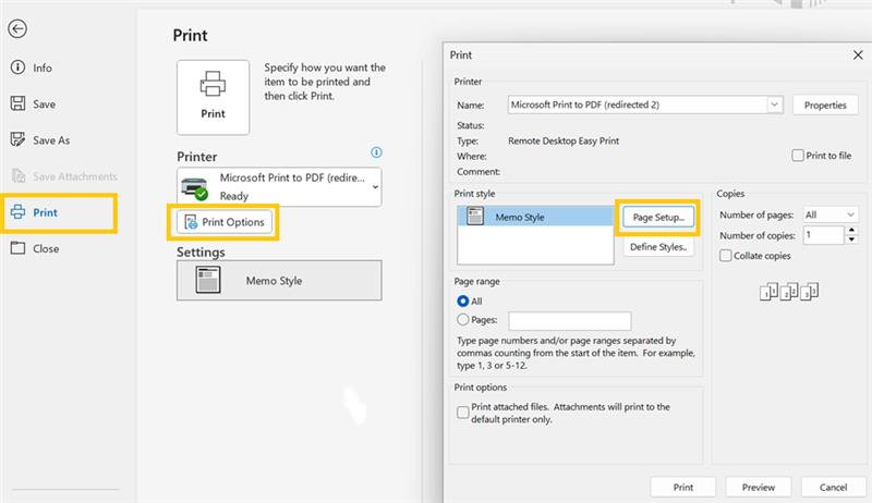 print set up - Microsoft Q&A
