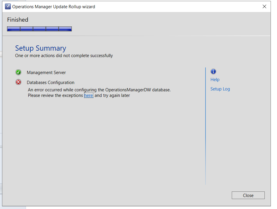 Getting OperationsManagerDW database error while updated the UR2 SCOM 2022 - Microsoft Q&A