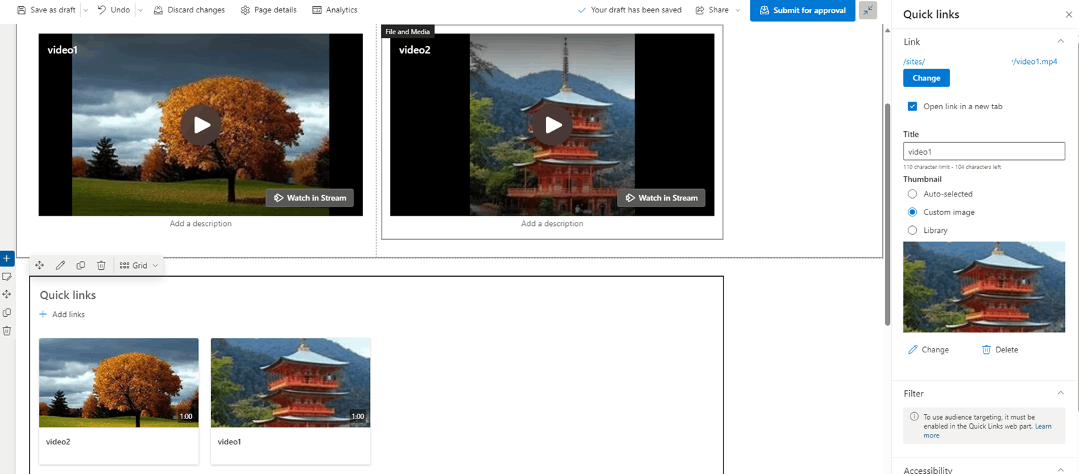 How can I add thumbnails to videos in video collection page on ...