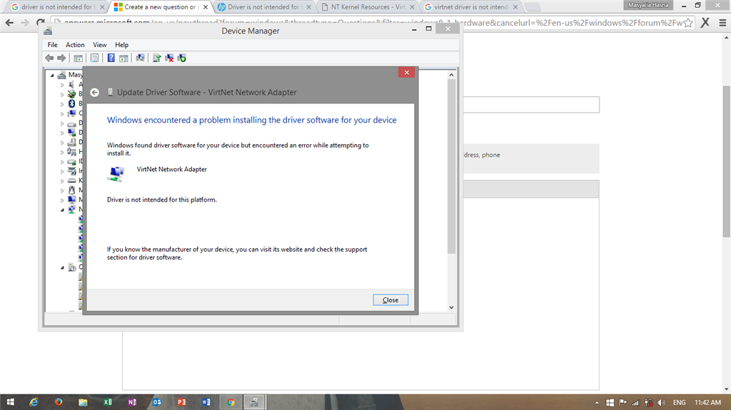 help installing virtnet on windows 8.1 Error! - Microsoft Q&A