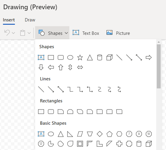 How do I access insert shapes? - Microsoft Q&A