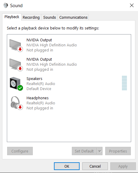 earbuds connected but no sound, and not added as a Playback device ...