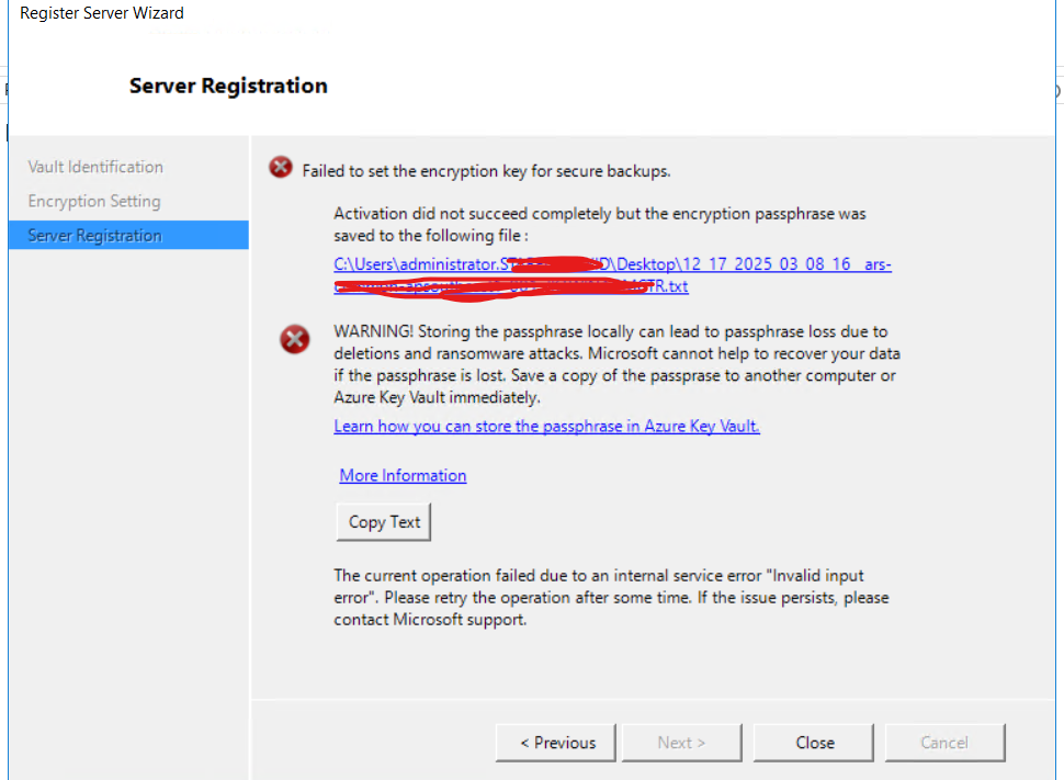 MARS Failed - Microsoft Q&A