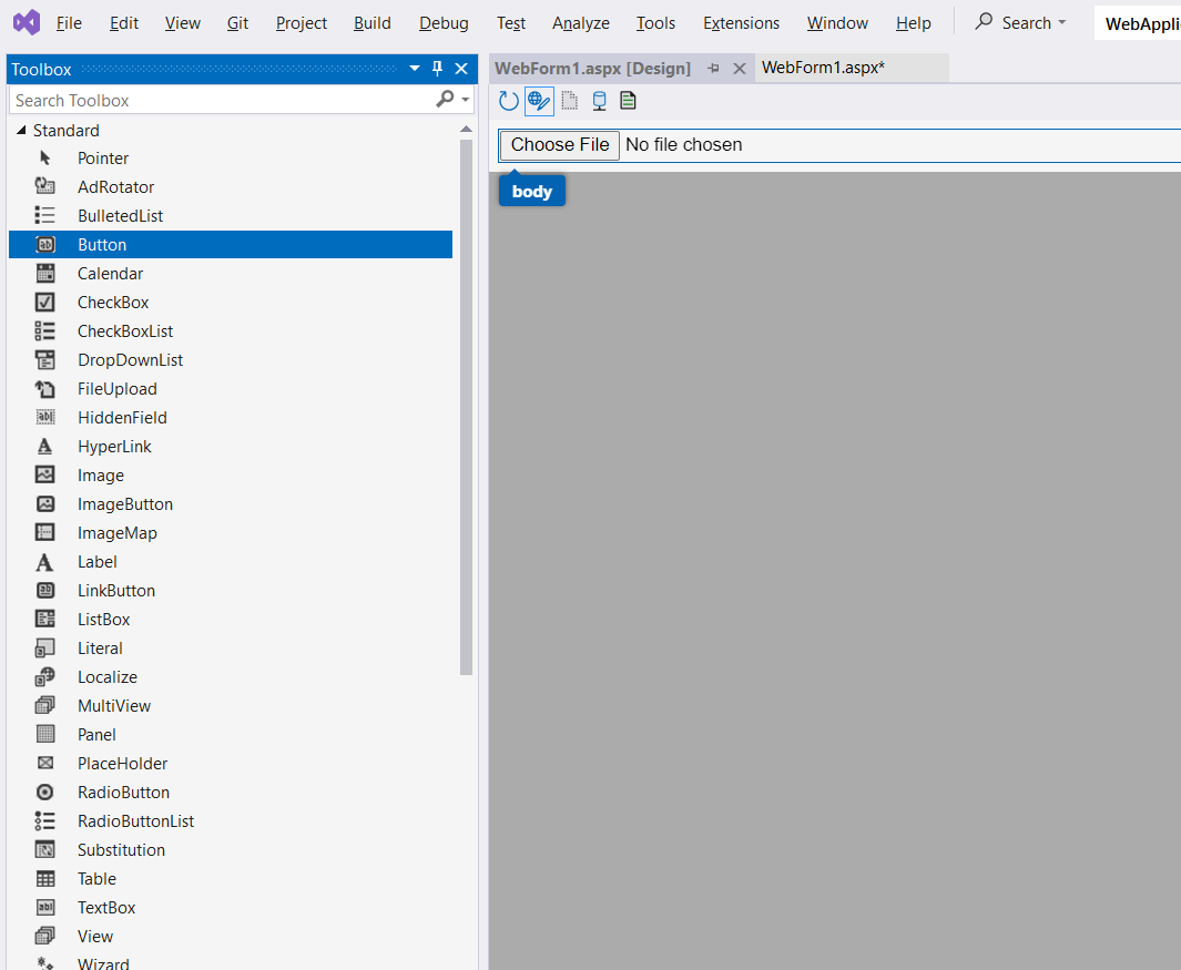 i cannot edit the design and drag and drop controls from toolbox in webform - Microsoft Q&A