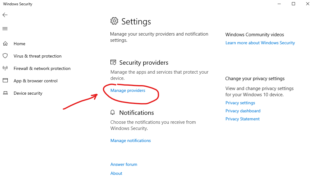 no integration for 3rd party "security providers" in "security center ...
