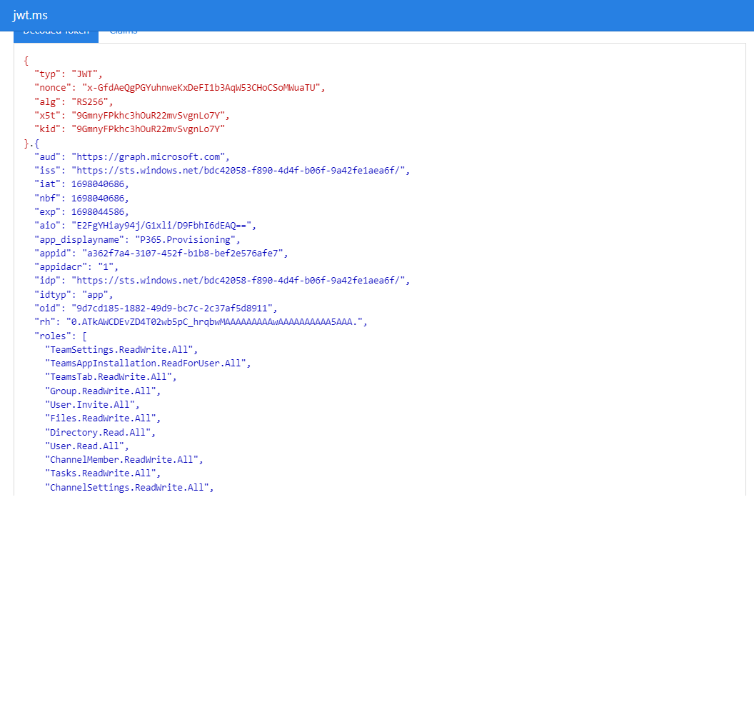Getting a 401 when promoting a group to a team using app-only token - Microsoft Q&A
