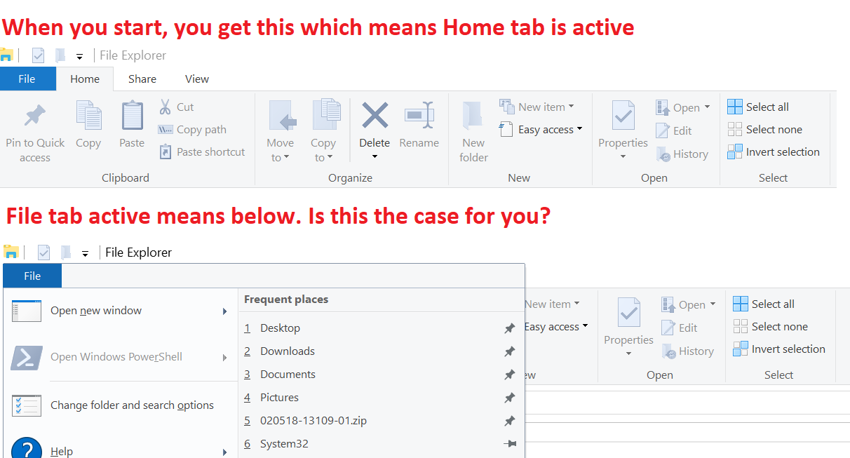 How do I make the 'Home' Tab the default view (instead of 'File') in ...