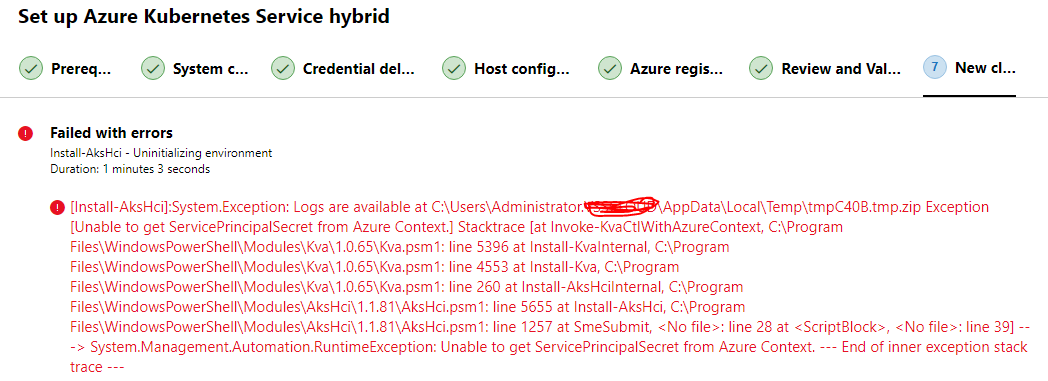 Error to deploy AKS on Azure Stack HCI using Admin Center - Microsoft Q&A Error to deploy AKS on Azure Stack HCI using Admin Center - Microsoft Q&A