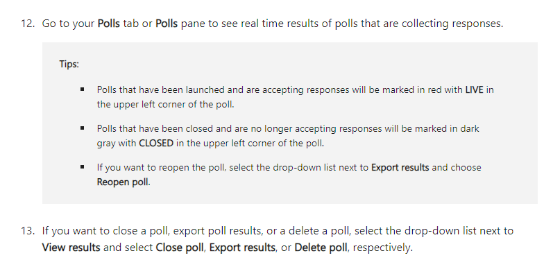 How do you view poll results without closing the poll? - Microsoft Q&A