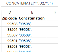 In Excel 2013 CONCATENATE only displays value of the first row even ...