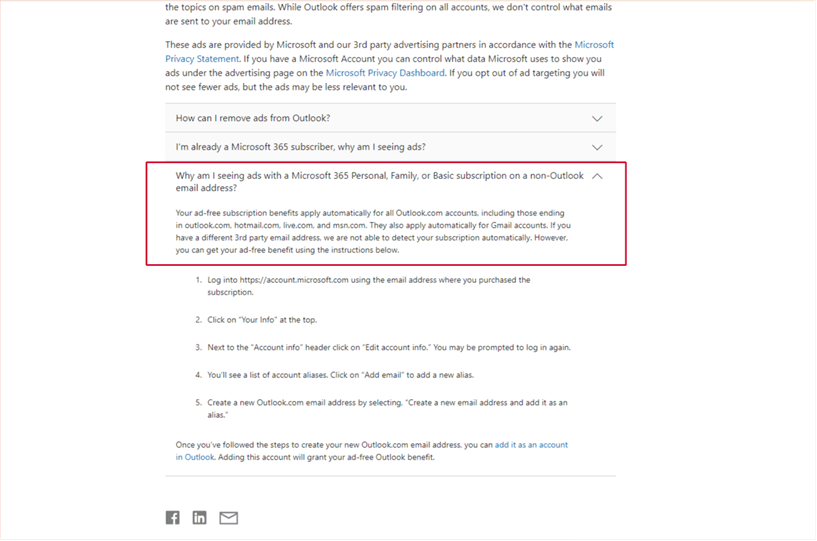 Outlook ads in paid version - Microsoft Q&A