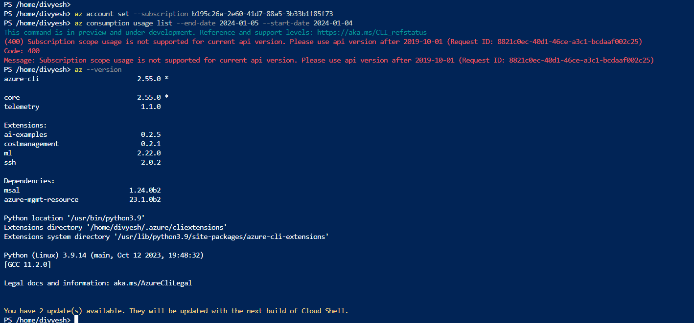 azure cli cost explorer - Microsoft Q&A azure cli cost explorer - Microsoft Q&A