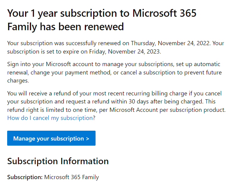 Cancel and Refund Microsoft 365 subscription - Microsoft Q&A