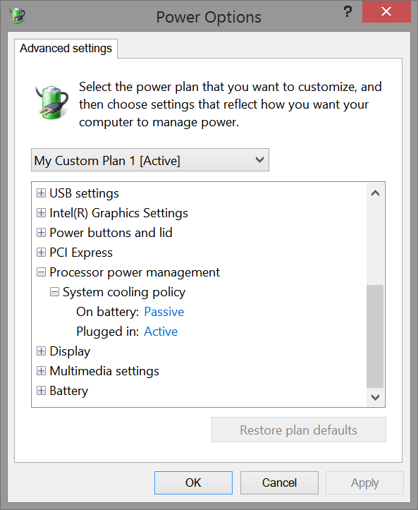 Processor Min and Max states missing from power management ...