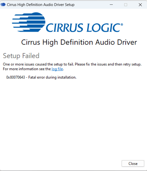 Trouble with installing Cirrus Logic Audio Driver on Dell Vostro 3400 - Microsoft Q&A