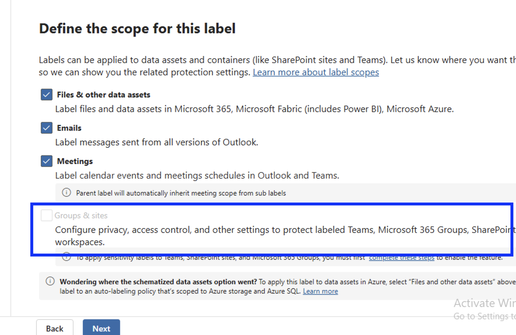 Purview Sensibility label - Groups & Sites - Microsoft Q&A
