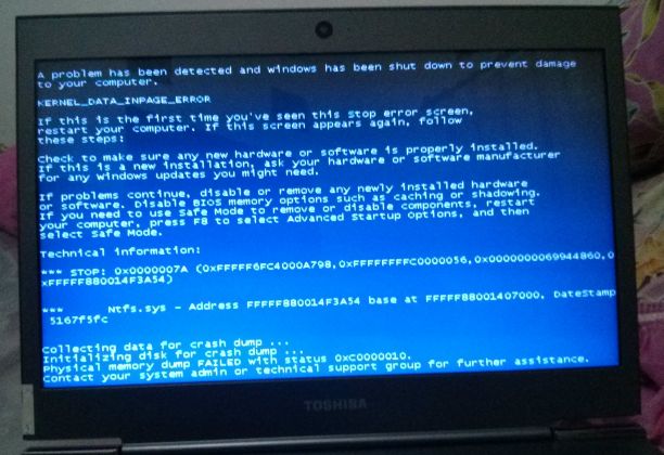 Blue Screen : 0x000000F4 (0x0000000000000003, 0xFFFFFA8007851920 ...