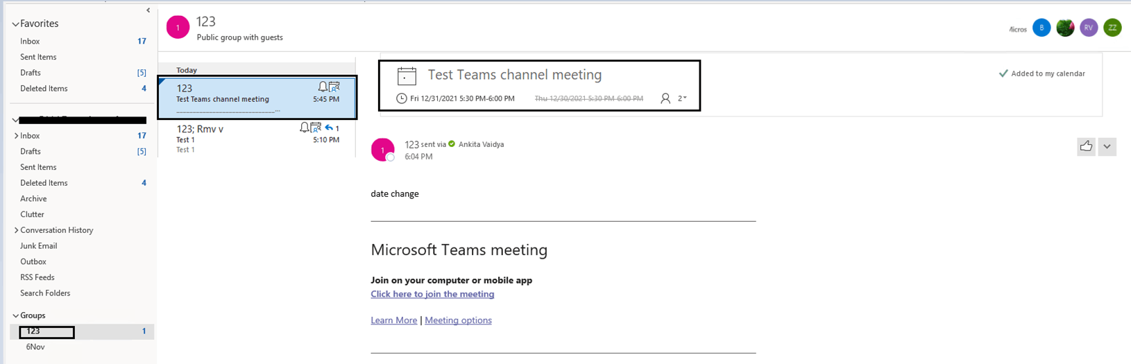 Teams channel meeting responses not being received - Microsoft Q&A